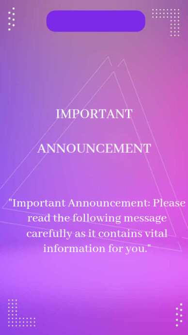 White Maximalist Important Announcement Instagram Story Template ...