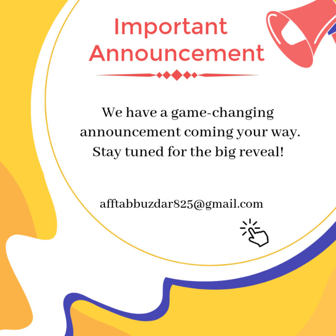 White Maximalist Important Announcement Posters Instagram Post Template ...