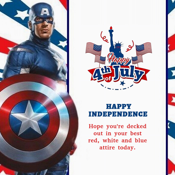 White Maximalist Independence Day Instagram Post Template | PosterMyWall