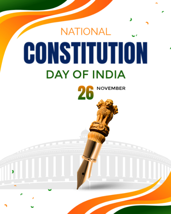 White Maximalist Indian National Constitution Day Wish Flyer Design ...