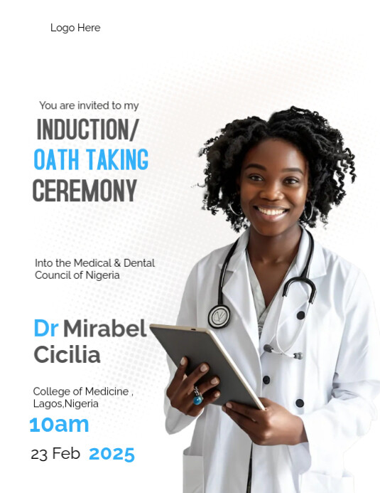 White Maximalist Induction Flyer (us Letter) Template | PosterMyWall