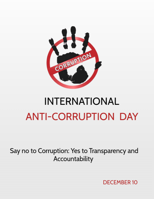 White Maximalist International Anti Corruption Day Flyer (us Letter ...