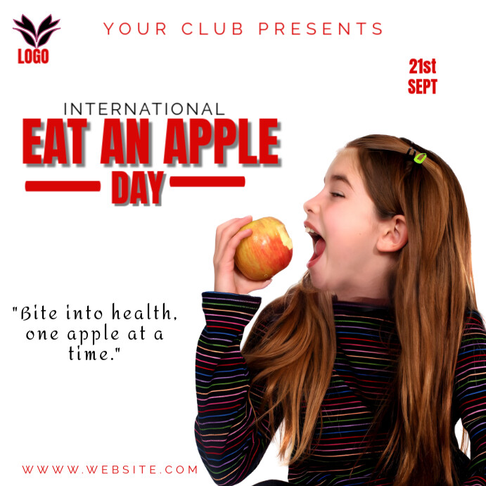 Copy of White Maximalist International Eat An Apple D | PosterMyWall