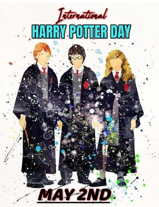 Copy of White Maximalist International Harry Potter Day Template Flyer ...