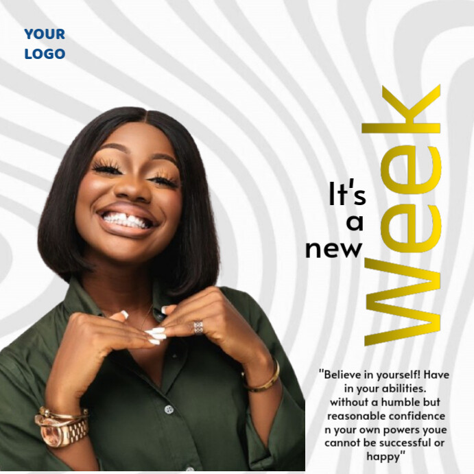 White Maximalist It's A New Week Instagram Post Template | PosterMyWall