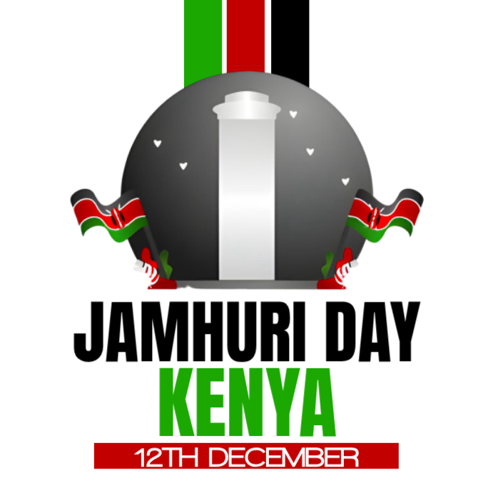 White Maximalist Jamhuri Day Flyer Instagram Post Template | PosterMyWall