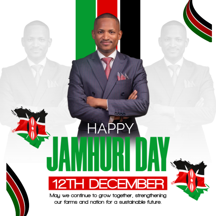 White Maximalist Jamhuri Day Instagram Post Template | PosterMyWall