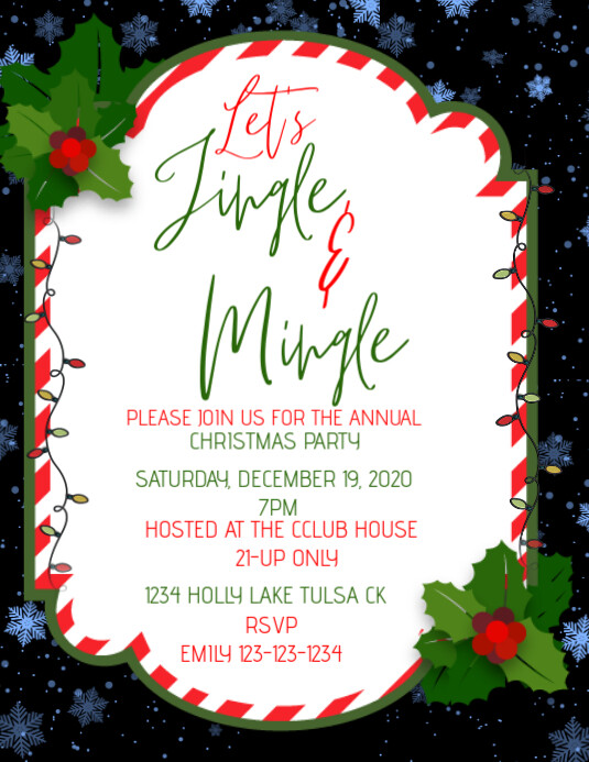 White Maximalist Jingle & Mingle Flyer (us Letter) Template | PosterMyWall