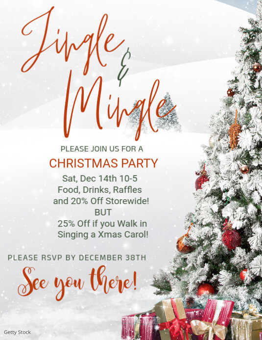 Copy of White Maximalist Jingle & Mingle Flyer (us Letter) | PosterMyWall