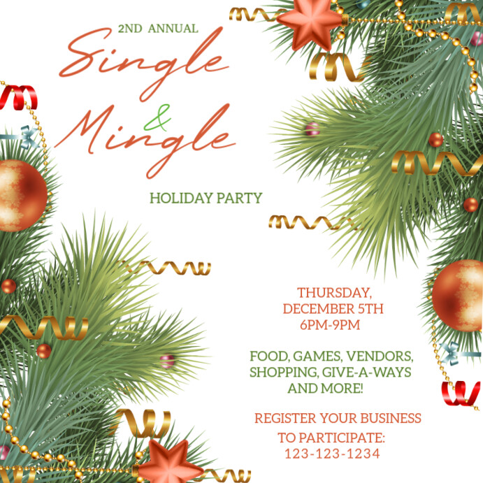 White Maximalist Jingle And Mingle Christmas Party Invitation Instagram ...