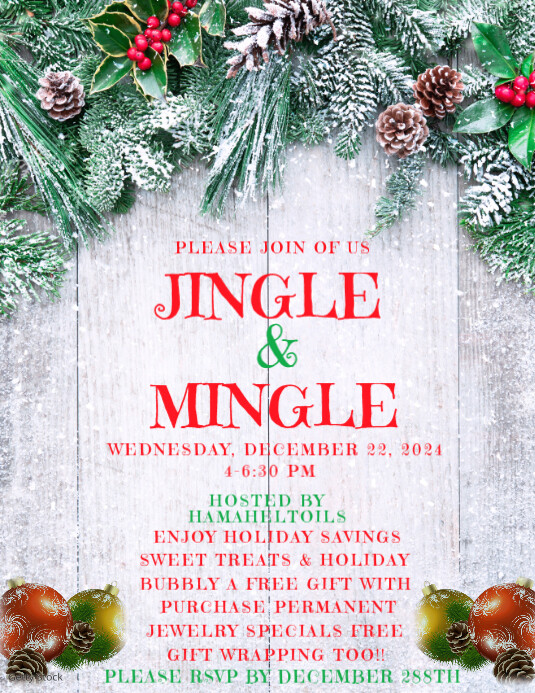 White Maximalist Jingle And Mingle Flyer (us Letter) Template ...