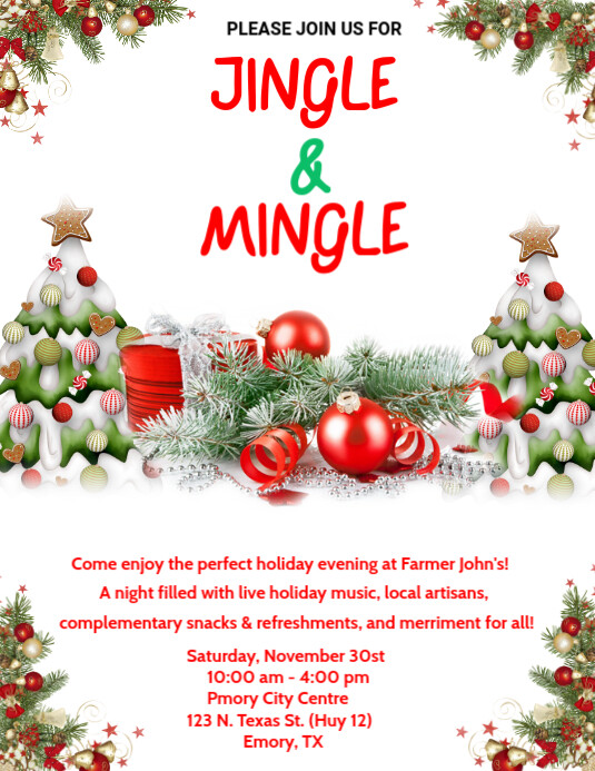 Copy of White Maximalist Jingle And Mingle Party Invitation Flyer (us ...