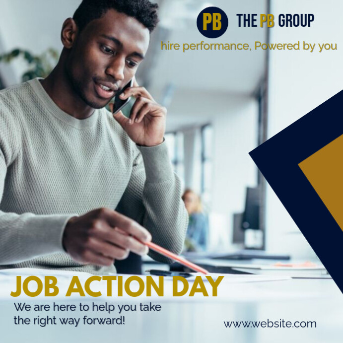White Maximalist Job Action Day Instagram Post Template | PosterMyWall