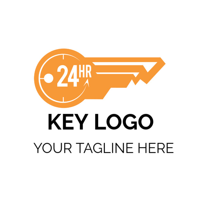 White Maximalist Key Logo Logo Template | PosterMyWall