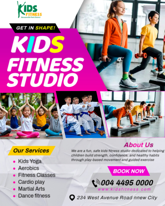 Salinan White Maximalist Kids Fitness Studio Children's Gym Center ...