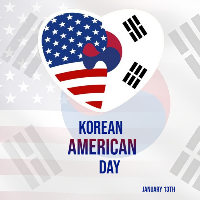 White Maximalist Korean American Day Instagram Post Template | PosterMyWall