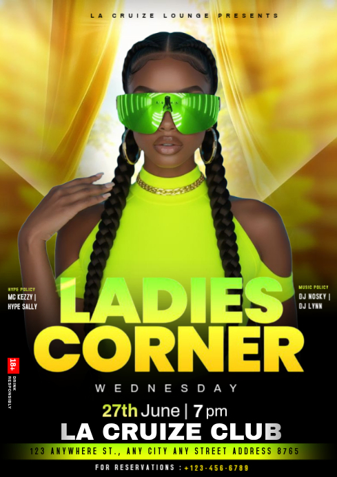 White Maximalist Ladies Corner A4 Template | PosterMyWall