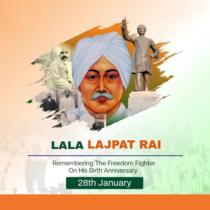 Copy of White Maximalist Lala Lajpat Rai Instagram Post | PosterMyWall