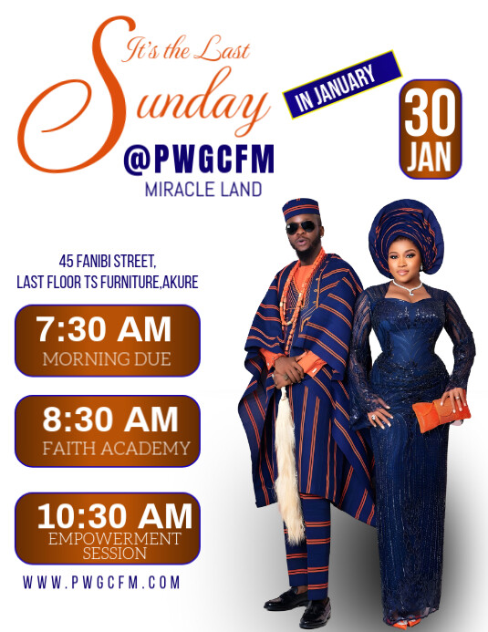 White Maximalist Last Sunday Service Flyer Flyer (us Letter) Template | PosterMyWall