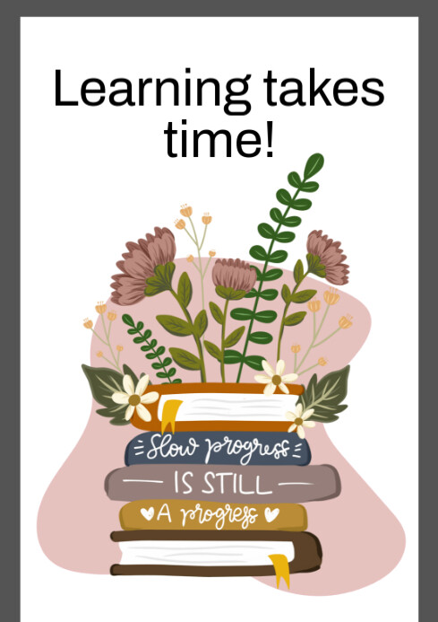 White Maximalist Leaning Takes Time Post A4 Template | PosterMyWall