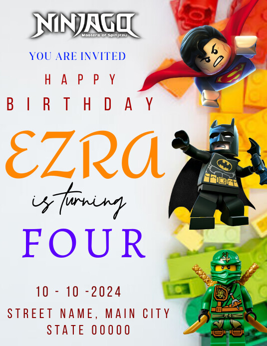 Copy of White Maximalist Lego Birthday Flyer (us Lett | PosterMyWall