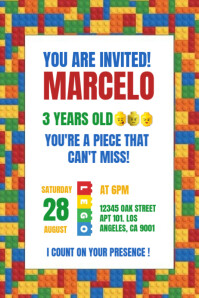 Lego Birthday Party Invitation Template | PosterMyWall