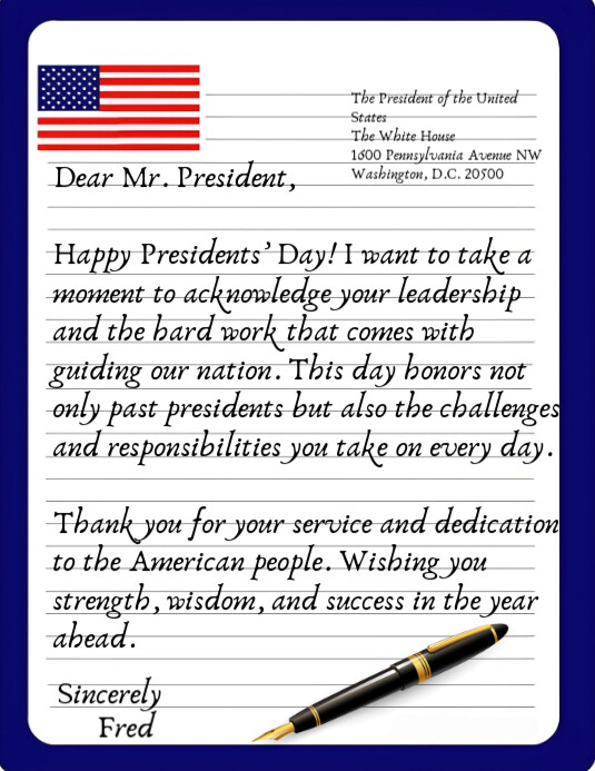 White Maximalist Letter To The President On President Day Flyer (us ...
