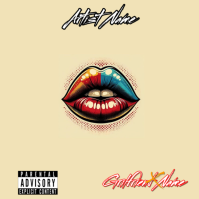 White Maximalist Lips Album Cove Album Cover Template | PosterMyWall