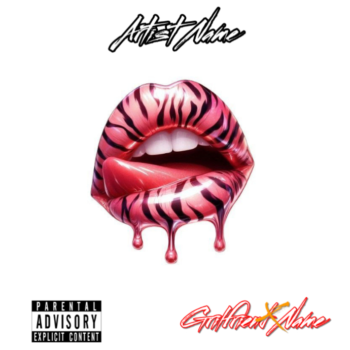 White Maximalist Lips Album Cover Album Cover Template | PosterMyWall