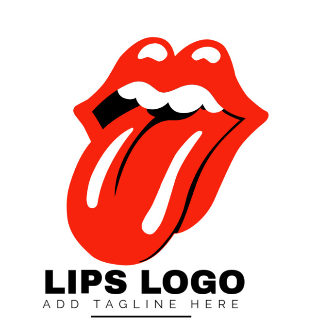 White Maximalist Lips Logo Template | PosterMyWall
