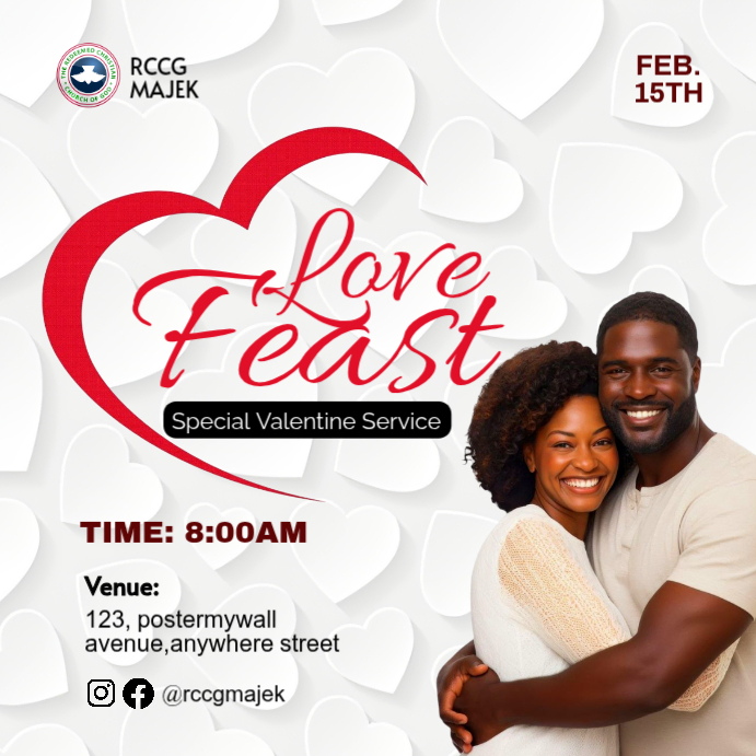White Maximalist Love Feast Instagram Post Template | PosterMyWall