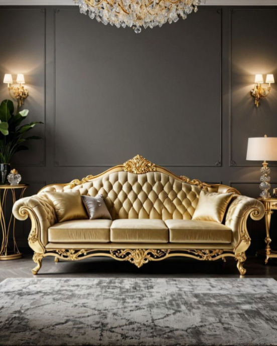 Copy of White Maximalist Luxury Gold Baroque Living Room Background Instagram Portrait ...