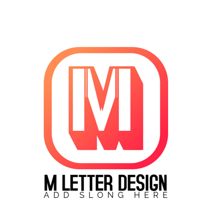 White Maximalist M Logo Template | PosterMyWall