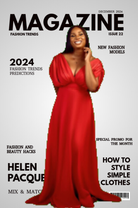 White Maximalist Magazine Cover Model Poster Template | PosterMyWall