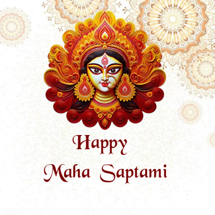 Plantilla de White Maximalist Maha Saptami Instagram Post | PosterMyWall