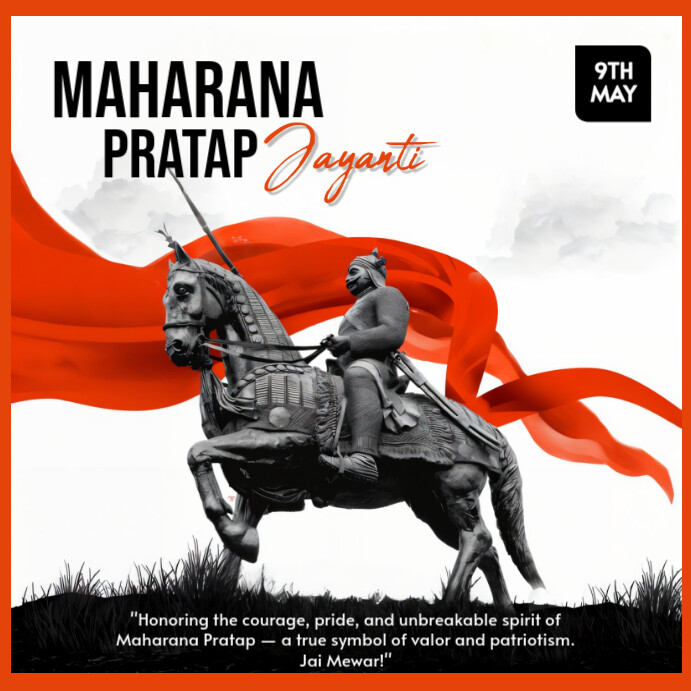 Copy of White Maximalist Maharana Pratap Jayanti Instagram Post ...