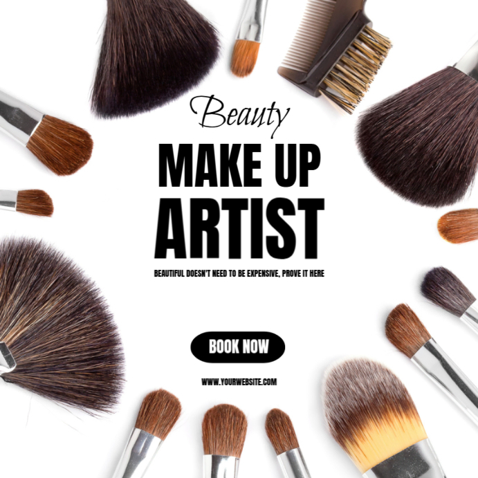 White Maximalist Make Up Artist Instagram Post Template | PosterMyWall