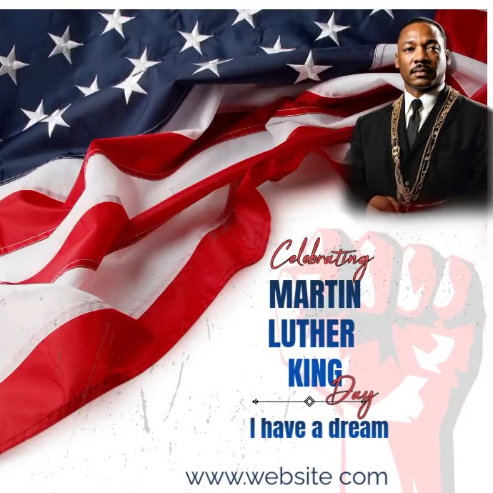White Maximalist Martin Luther King Day Instagram Post Template ...