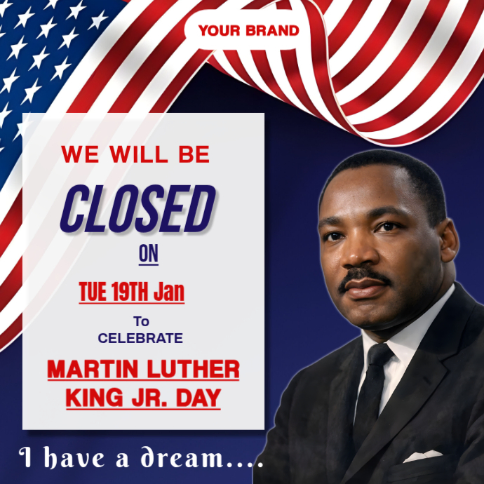 White Maximalist Martin Luther King Flyer Logo Template | PosterMyWall