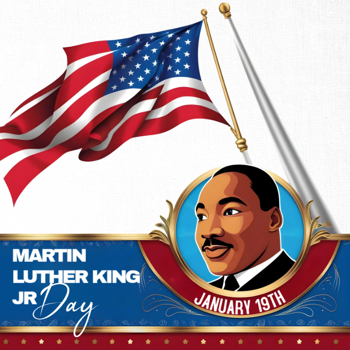 White Maximalist Martin Luther King Junior Instagram Post Template ...