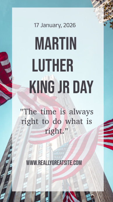 Plantilla de White Maximalist Martin Lutherking Jr. Day Instagram Story ...