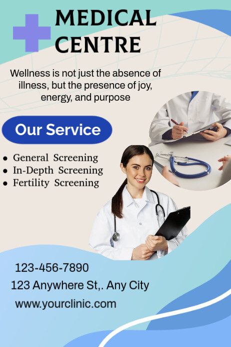 White Maximalist Medical Health Service Poster Template | PosterMyWall