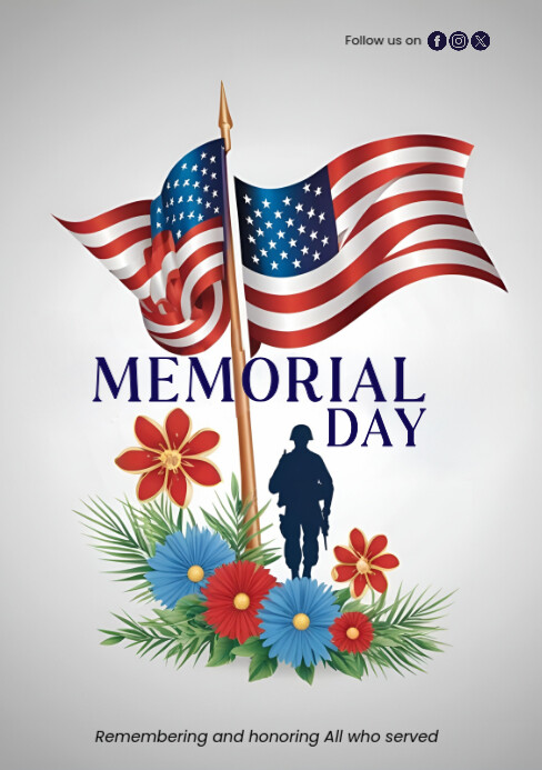 Copy of White Maximalist Memorial Day A5 | PosterMyWall