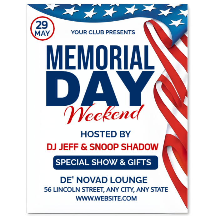 White Maximalist Memorial Day Instagram Post Templat | PosterMyWall