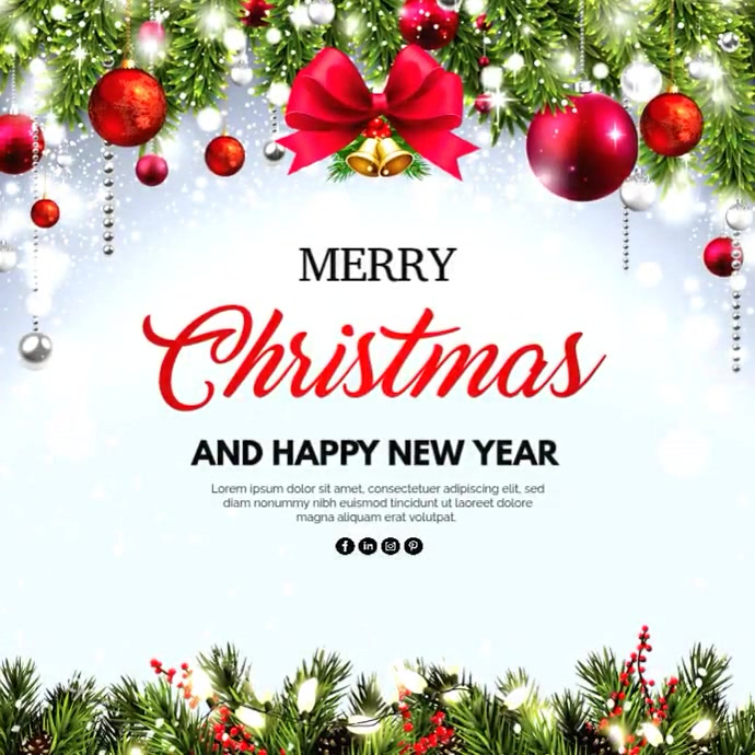 White Maximalist Merry Christmas Card Instagram Post Template ...