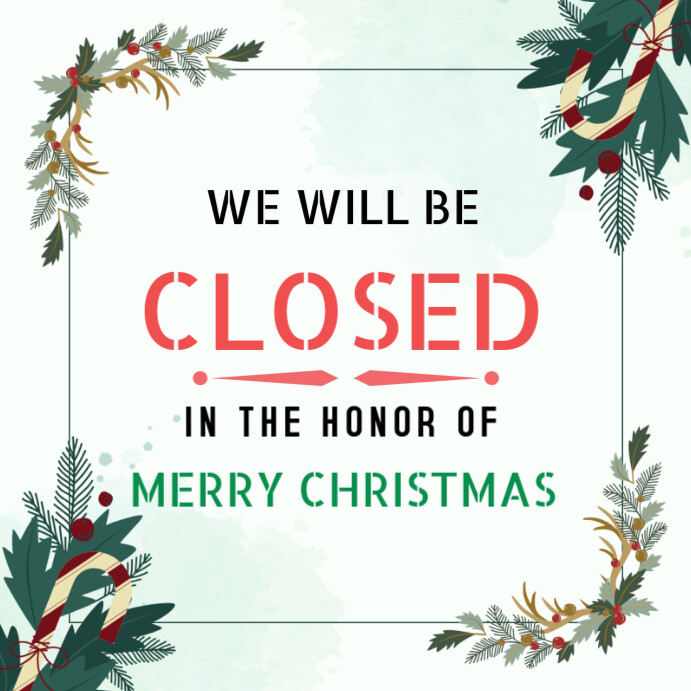 Copy of White Maximalist Merry Christmas Closed Notice Instagram Post ...