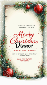 Maximalist Merry Christmas Party Invitation Whatsapp Status Template ...