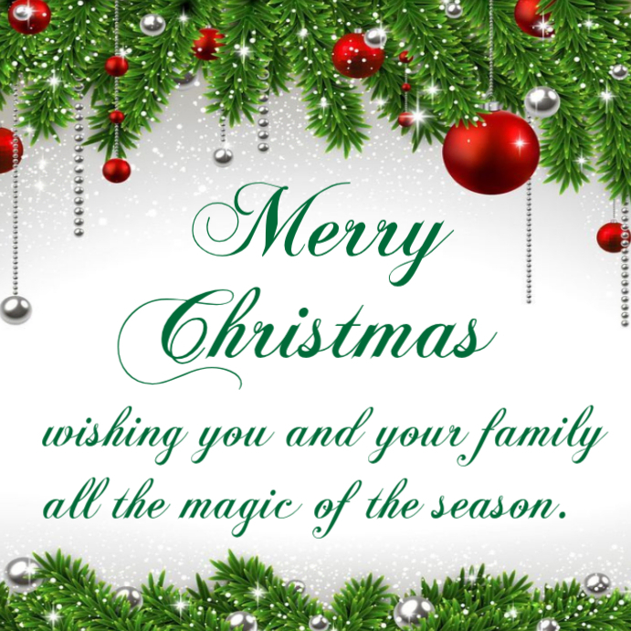 White Maximalist Merry Christmas Instagram Post Template | PosterMyWall