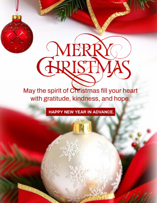 Plantilla de White Maximalist Merry Christmas Wishes Template Design ...