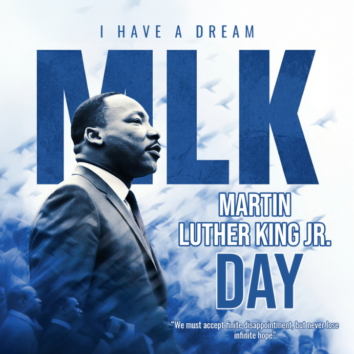 White Maximalist Mlk Day Instagram Post Template | PosterMyWall